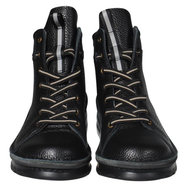 【靴のHOSHIKAWA】  『A-OK 0273』 エーオーケー ミドルブーツ 21.5cm〜25cm EEEE ブラック レディース ゴムレース ミドル丈 国産 幅広 厚底 軽量 秋冬