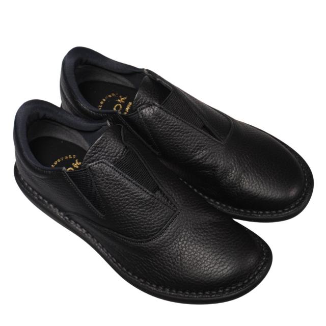 【靴のHOSHIKAWA】  『A-OK 22310A』 エーオーケー スリッポン 22cm〜24.5cm EEEE ブラック サイドゴア 低反発クッション コンフォート 牛革 日本製