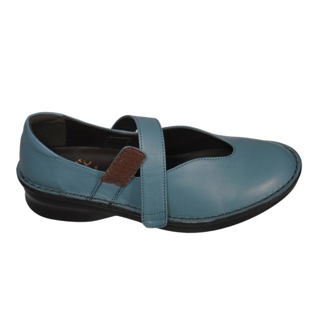 【靴のHOSHIKAWA】  『A-OK INCHOLJE 5029』 エーオーケー パンプス 22cm〜24.5cm レディース アイボリー マジックテープ 低反発クッション 牛革 厚底 日本製