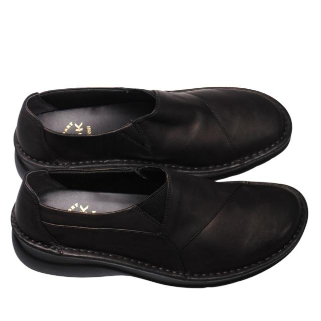 【靴のHOSHIKAWA】  『A-OK 6001』 エーオーケー スリッポン 22cm〜24.5cm レディース ブラック サイドゴア 低反発クッション 牛革 厚底 日本製