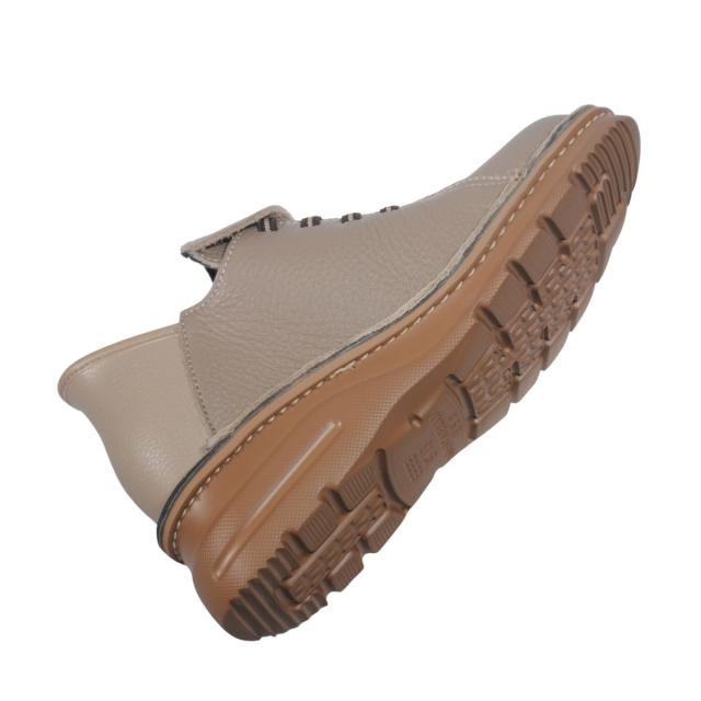 【靴のHOSHIKAWA】  『A-OK 6006』 エーオーケー ブーティー 21.5cm〜24.5cm EEEE グレー レディース ゴムレース ショート丈 立ったまま履ける 国産 幅広 軽量 秋冬