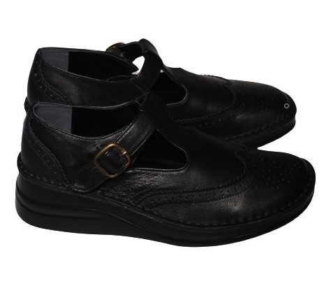 【靴のHOSHIKAWA】  『A-OK INCHOLJE 7068』 エーオーケー レザーシューズ 22cm〜24.5cm レディース スリッポン ブラック ストラップ 厚底 レースアップ 牛革