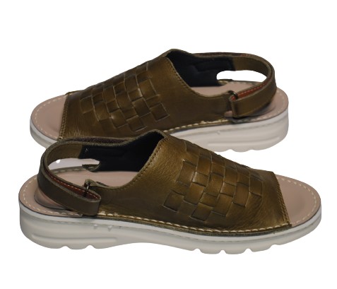 【靴のHOSHIKAWA】  『A-OK 7292』 エーオーケー サンダル 21.5cm〜25cm レディース グリーン バックベルト オープントゥ フラット底 国産 牛革 春夏