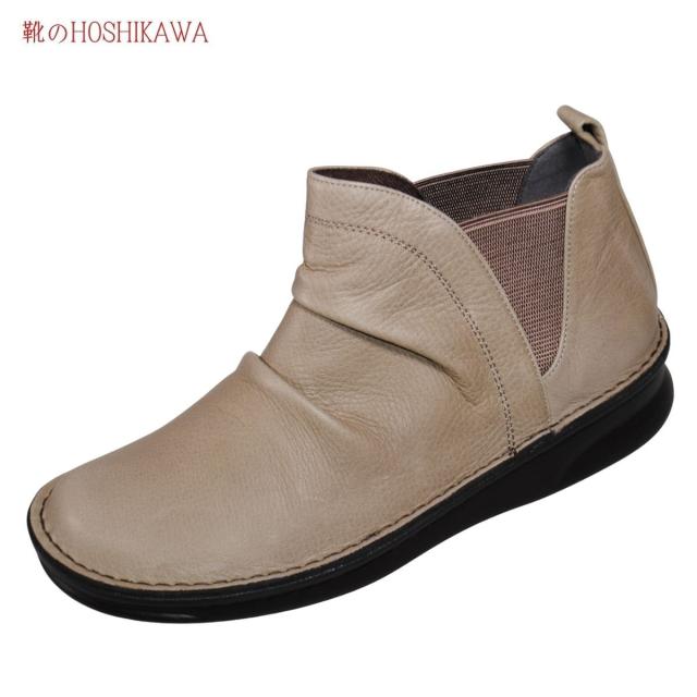【靴のHOSHIKAWA】  『A-OK 8522』 エーオーケー ショートブーツ 22cm〜25cm レディース ブーティー サイドゴア ショート丈 厚底 低反発インソール 日本製 牛革 軽量 秋冬