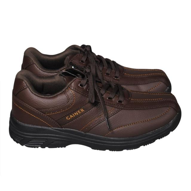 【靴のHOSHIKAWA】  『GAINER 0139』 24.5cm〜28cm EEEE スニーカーサイドファスナー ダークブラウン コンフォート 吸湿 速乾 抗菌防臭加工 合成皮革 衝撃吸収 幅広