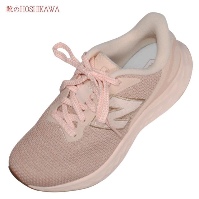 【靴のHOSHIKAWA】  『New Balance WARIS』 22cm〜26cm D レディース スニーカー レースアップ ランニング ピンク カジュアル メッシュ 合皮 軽量