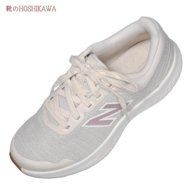 【靴のHOSHIKAWA】  『New Balance WARLX』 22cm〜24.5cm 2E レディース スニーカー レースアップ ランニング ベージュ カジュアル メッシュ 合皮 軽量