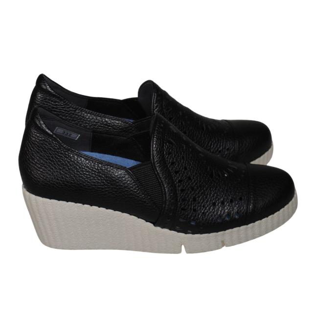 【靴のHOSHIKAWA】  『SPORTS NINE 332』 スポーツナイン レディース 21.5cm〜24.5cm EEE ブラック カジュアル スリッポン サイドゴア 幅広 本革 国産 春夏