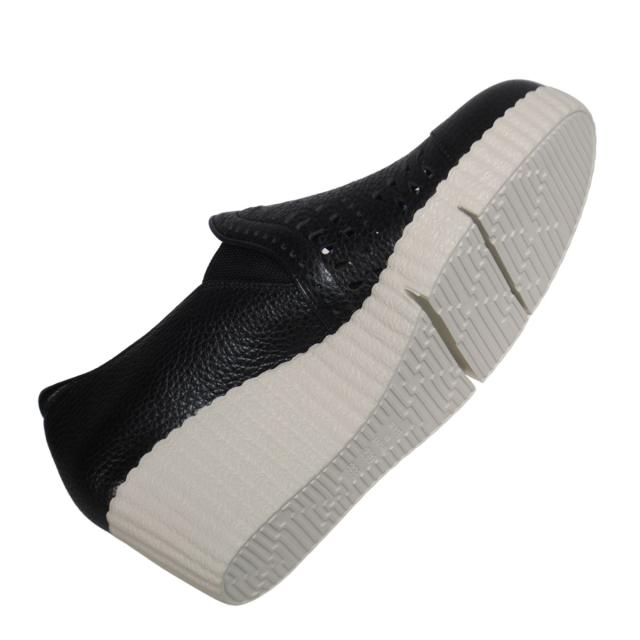 【靴のHOSHIKAWA】  『SPORTS NINE 332』 スポーツナイン レディース 21.5cm〜24.5cm EEE ブラック カジュアル スリッポン サイドゴア 幅広 本革 国産 春夏