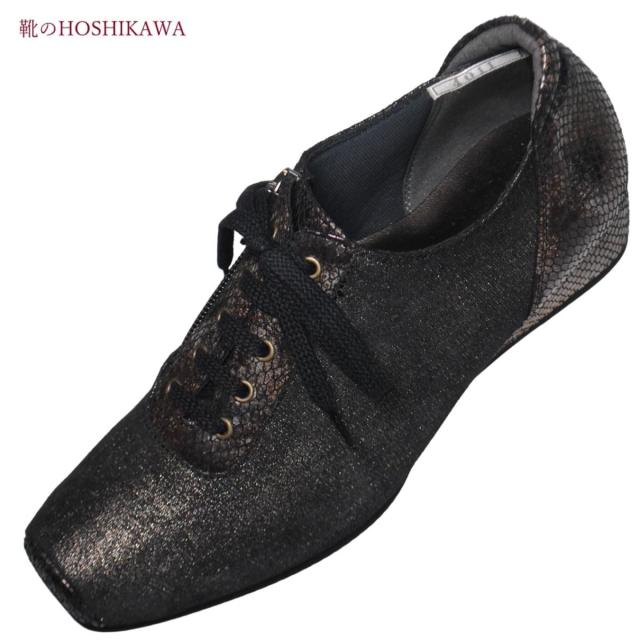 【靴のHOSHIKAWA】  『Dona Miss 4011』 ドナミス レースアップ 21.5cm〜25cm EEE FAクロ レディース カジュアル レザーシューズ 国産 天然皮革