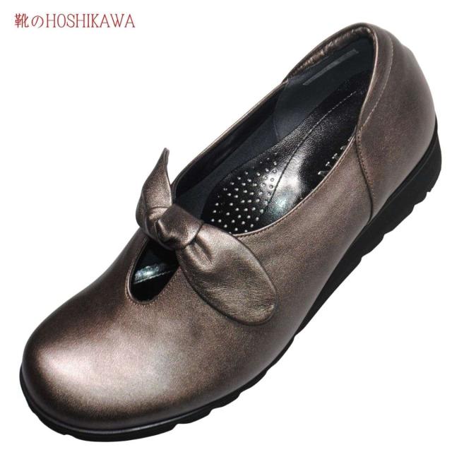 【靴のHOSHIKAWA】  『MODE NINE 7815』 モードナイン スリッポン 21.5cm〜25cm EEEE ガンメタ オブリークトゥ 幅が広い 防滑 本革 日本製