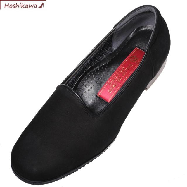 【靴のHOSHIKAWA】  『SALON DE GRES 13288』 サロンドグレー ブラック 21.5cm〜25cm EEE カッター レディース ローヒール スウェード