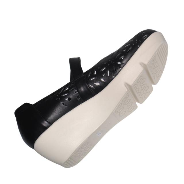 【靴のHOSHIKAWA】  『Dona Miss 423』 ドナミス ウェッジソールパンプス 21.5cm〜24.5cm EEEE アイボリーM レディース ウェッジヒール ベルクロ 幅広 牛革 国産