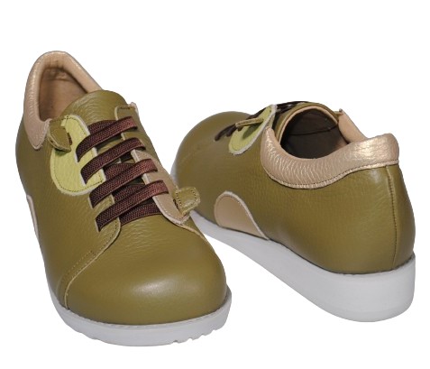 【靴のHOSHIKAWA】  『LOIR et CHER I-37』 ロアールエシェール  22cm〜24.5cm 5E レディース カーキ コンフォート 幅が広い 国産 本革