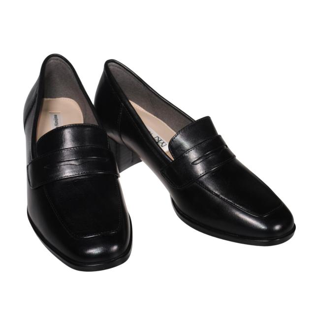 【靴のHOSHIKAWA】  『Yukiko Kimijima 5350』 ユキコキミジマ ローファーパンプス 22cm〜24.5cm EEE ローファー レディース ブラック フォーマル ビジネス 冠婚葬祭 牛革