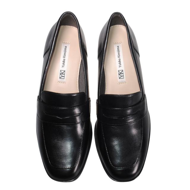 【靴のHOSHIKAWA】  『Yukiko Kimijima 5350』 ユキコキミジマ ローファーパンプス 22cm〜24.5cm EEE ローファー レディース ブラック フォーマル ビジネス 冠婚葬祭 牛革