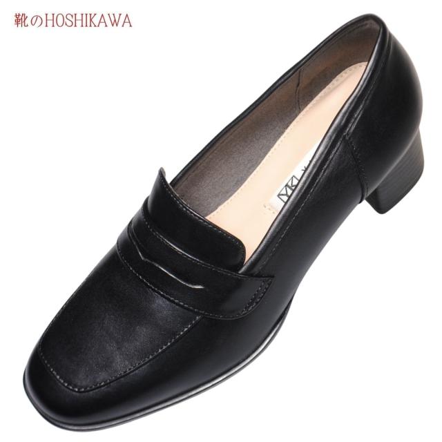 【靴のHOSHIKAWA】  『Yukiko Kimijima 5350』 ユキコキミジマ ローファーパンプス 22cm〜24.5cm EEE ローファー レディース ブラック フォーマル ビジネス 冠婚葬祭 牛革