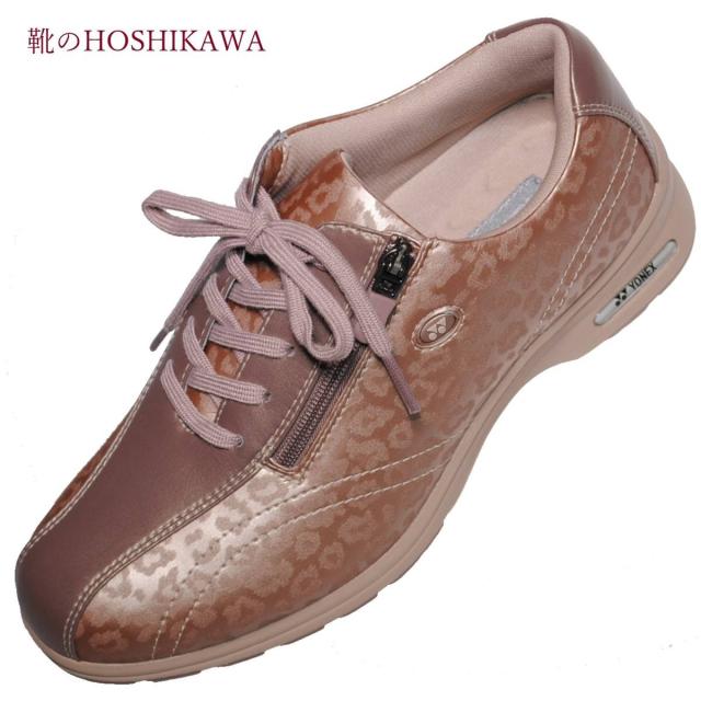 【靴のHOSHIKAWA】  『YONEX SHWL30W 820』 ヨネックス スニーカー 22cm〜25cm 4.5E レディース レオパードパールローズ ウォーキングシューズ メッシュ 合皮
