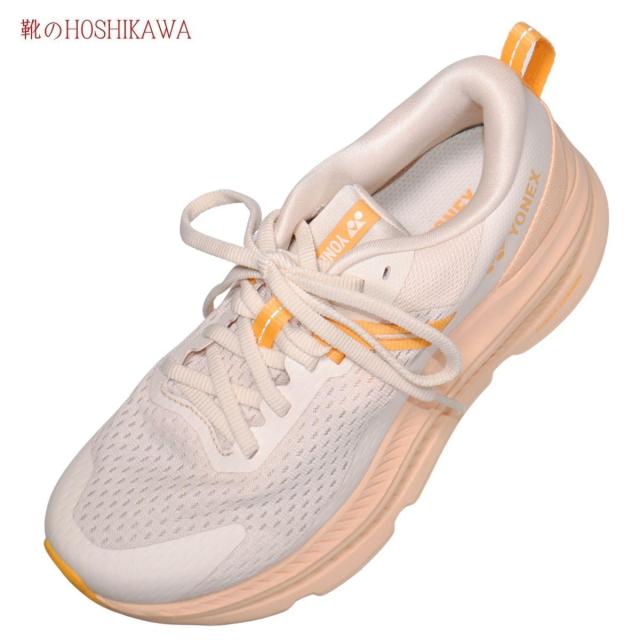 【靴のHOSHIKAWA】  『YONEX SHRGL1L』 ヨネックス スニーカー 22cm〜26cm レディース シャーベットオレンジ レースアップ ランニングシューズ 通気性がいい 合皮 軽量