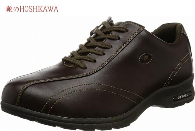 【靴のHOSHIKAWA】  『YONEX SHWMC30W』 ヨネックス スニーカー 24cm〜28cm 4.5E メンズ ダークブラウン ウォーキングシューズ ファスナー レースアップ 合皮