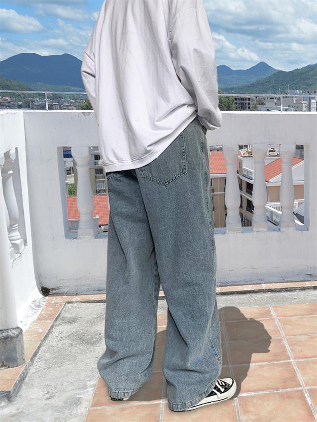 ポイント超超祭 極太 デニムパンツ メンズ ジーンズ ルーズフィット B