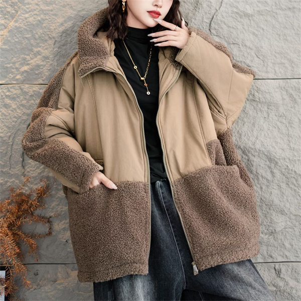 ブルゾン ボア レディース アウター 切り替え 中綿ジャケット ボア