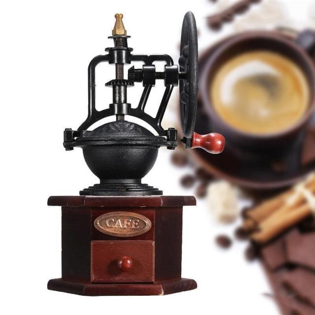 豆挽き ミル コーヒー ドリップ 手回し 製粉 粉砕 研削 レトロ クラシック アンティーク 手動 インテリア 実用 オブジェクト 加工 パウダー