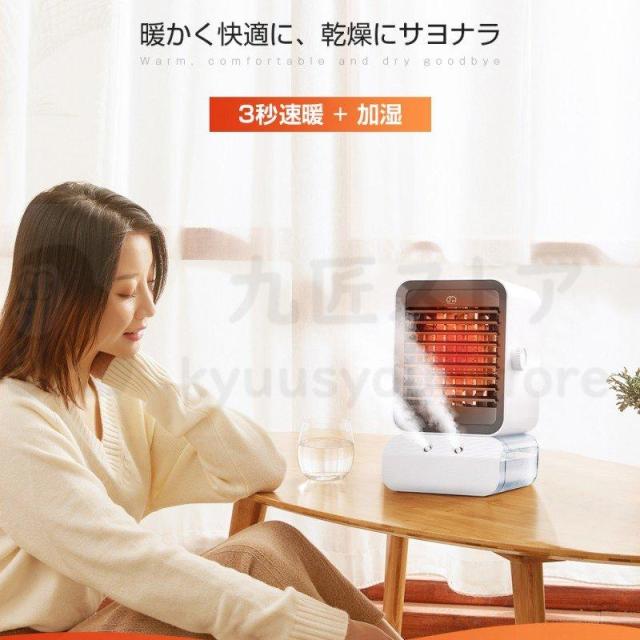 セラミックファン ヒーター 小型 省エネ 加湿器 卓上 600ml 超音波 冷風機 2加湿モード 3段階 800W PSE認証済 安全 ラニーニャ 防寒対策クリスマス ギフト