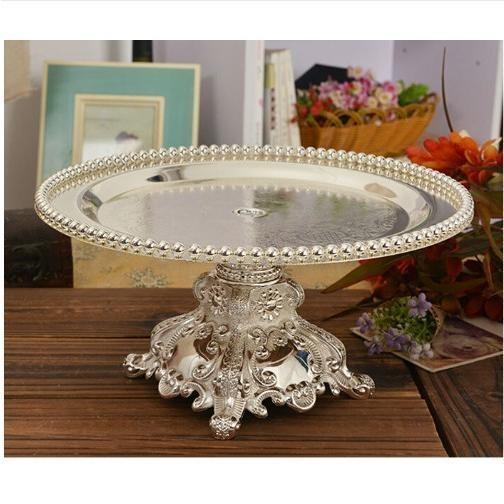シルバーメッキ ケーキトレイケーキ スタンドフルーツ 菓子パン トレイホルダー テーブル デコレーション ウェディングパーティー トレイ装