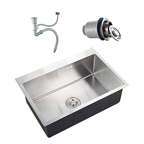 キッチンシンク 1槽シンク 304ステンレス製 大容量 シンク キッチン用流し台 セット蛇口付き シンクアクセサリー付き 簡易流し台 静音加工 結露対策 防油 防汚