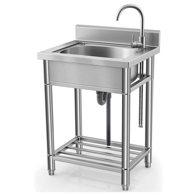 屋外シンク流し台 キッチンシンク シンク アウトドア ガーデンシンク 大容量自立型シンク 業務用厨房簡易流し台 屋外流し台 洗面所 簡単取付 カフェ 病院