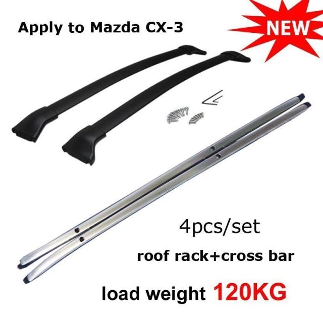 屋根レール ルーフラック クロスバー カスタム 高品質 横レールマツダ CX-3 2017 2018 2019 2020 4 ピース/セット