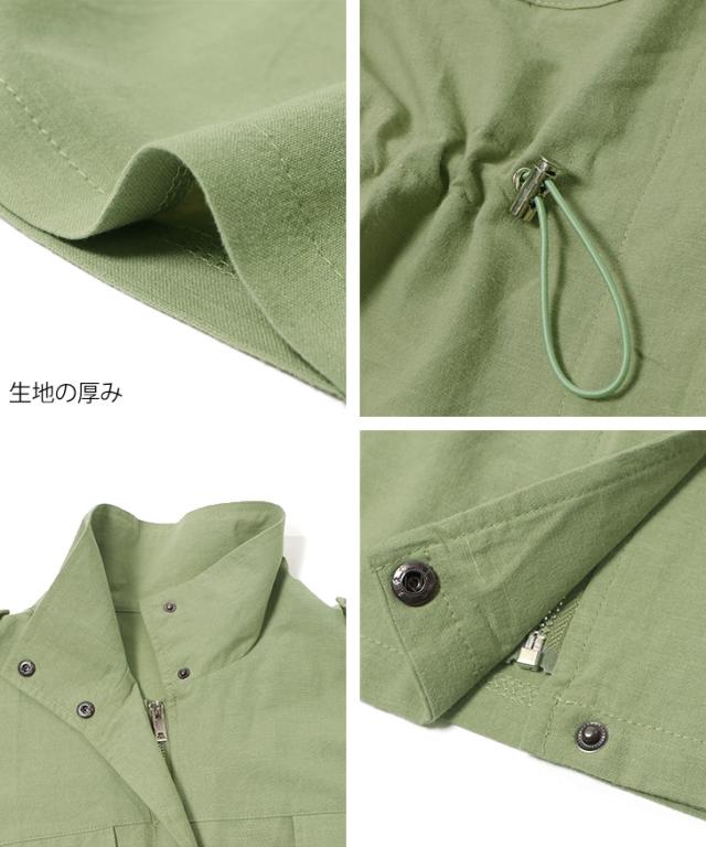 新作 ドローストリングコットンリネンミリタリーベスト レディース