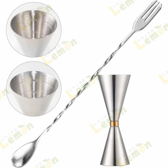 ジガーカップ 目盛り付き メジャーカップ 30ml/45ml 30/60ml 45/60ml 60/90ml バースプーン(オプション追加) マドラー カクテル メジャーの通販はau PAY ...