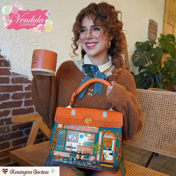 ベンデューラ ロンドン グレース バッグ 「シュガー＆スパイス コーヒーショップ」ハンドバッグ 2wayバッグ ハンドバッグ ショルダーバッグ レディースブランド 女性用 おしゃれバッグ レディース人気 斜めがけ イギリススタイル 英国雑貨 イギリス ファッション