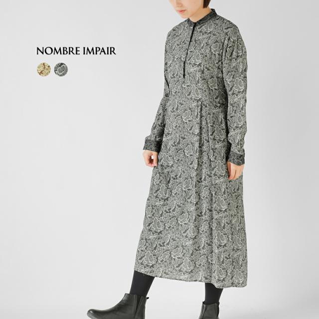 NOMBRE IMPAIR ノンブルアンペール  ヴィンテージリーフ スキッパー ワンピース 01-1-03-208-5-2 レディース 2025aw新作 クーポン対象