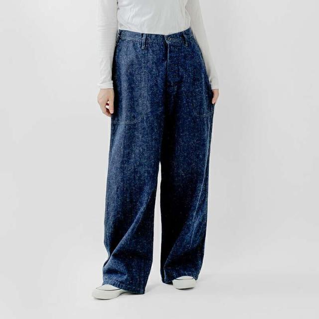 オアスロウ or slow  ワイド フィット USネイビー デニム ユーティリティ パンツ 01-v5130 パンツ  クーポン対象