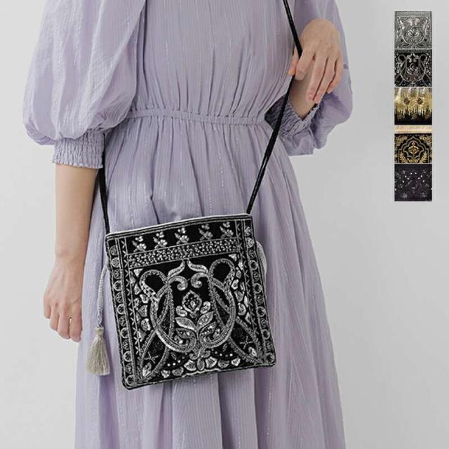 ヌキテパ ショルダーバッグ ne Quittez pas スパンコール 刺繍 ショルダーバッグ “Embroidery Shoulder Bag” 012052nj3-5-7-9