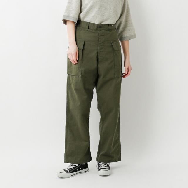 or slow オアスロウ ヘリンボーン US アーミー 2ポケット カーゴ パンツ 03-5250-same1-kk 2025aw新作 レディース クーポン対象