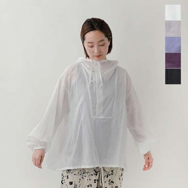 ミズイロインド ブラウス mizuiro ind  コットン ローン フーデッド シャツ 1-230124  クーポン対象