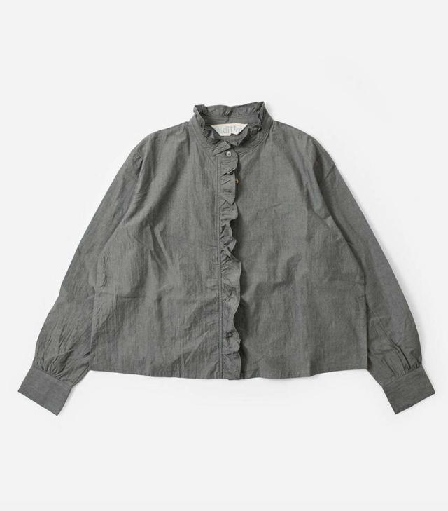ミディウミ ブラウス MidiUmi コットン フリル シャツ “frill short