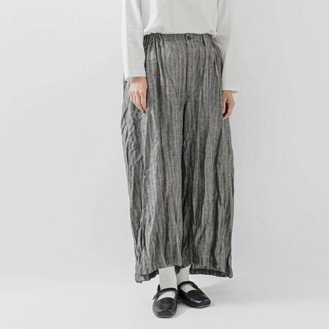ヴラスブラム・ブラスブラム Vlas Blomme  リネン ストライプ カーブ パンツ 13543075 パンツ  ☆☆ クーポン対象