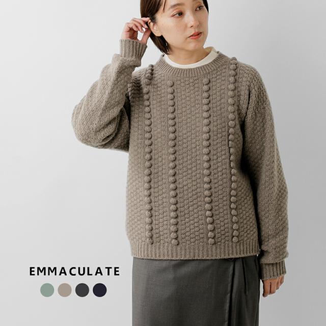 EMMACULATE エマキュレイト  ウール カシミヤ ポップコーン ニット プルオーバー 2254k-54392 レディース 2025aw新作 クーポン対象