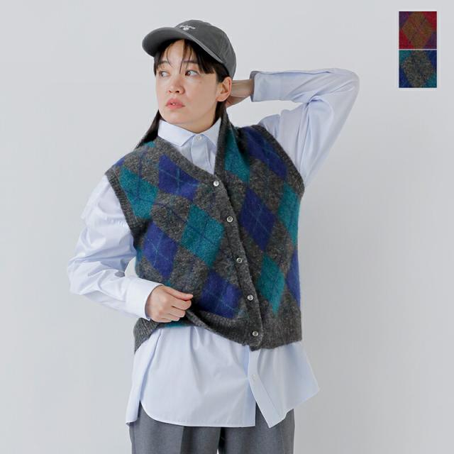 Shinzone シンゾーン  ウール モヘア アーガイル ニット ベスト “ARGYLE KNIT VEST” 25amsni09-mn 2025aw新作 レディース クーポン対象
