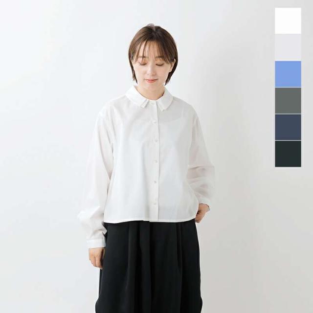 ミズイロインド ブラウス mizuiro ind  ブロードコットン ダブルカラー シャツ 3-230120  クーポン対象