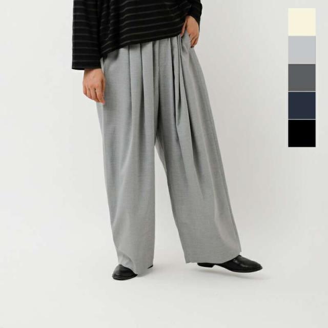 mizuiro ind ミズイロインド ワイド タック パンツ 3-260082-ms 2025aw新作 レディース クーポン対象