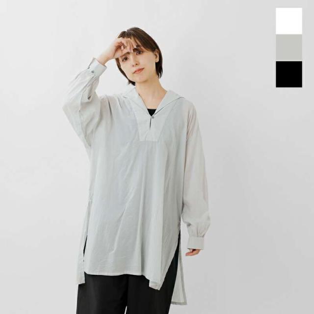 ミディウミ ブラウス MidiUmi  コットン シアー セーラーカラー チュニック “sheer sailor collar tunic” 3-759965  ☆☆ クーポン対象