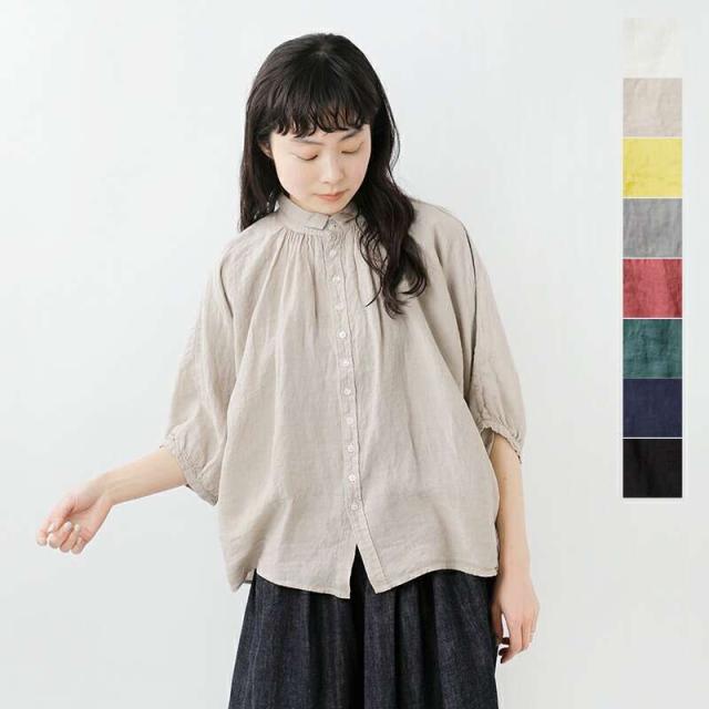 ディーエムジー ブロカント ブラウス DMG Brocante  リネン キャンバス グラン シャツ 36-0340l