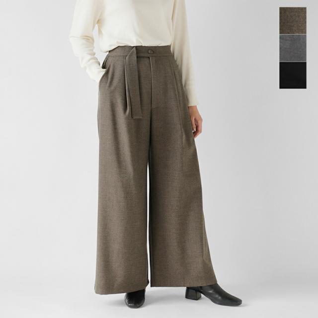 CYAN TOKYO シアントーキョー  オーバー ベルト フラノ ワイド パンツ 504386-nk 2025aw新作 レディース ☆☆ クーポン対象