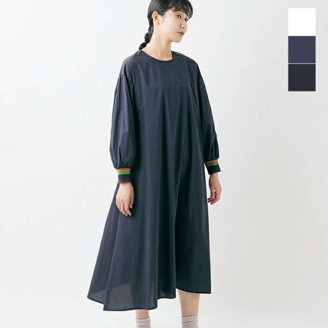 マオメイド ワンピース mao made  ストレッチブロード ボリュームスリーブ 袖口ラインリブ ワンピース 541302  ☆☆ クーポン対象